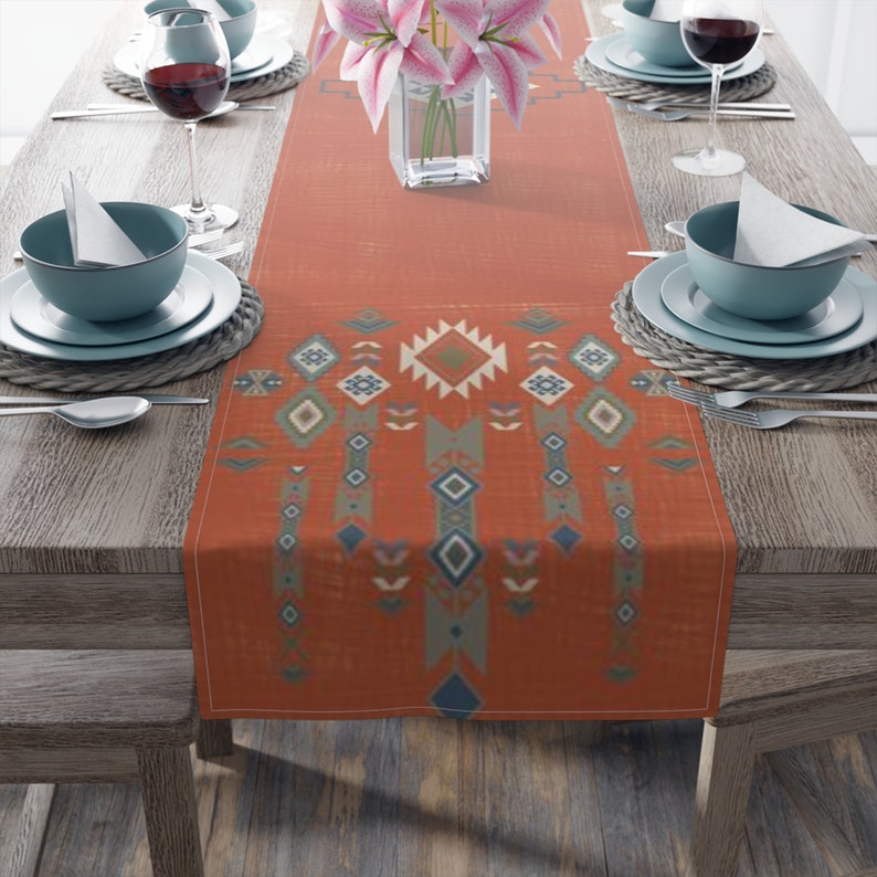 Orange Southwestern Table Runner Boho Table Runner Southwest - Etsy