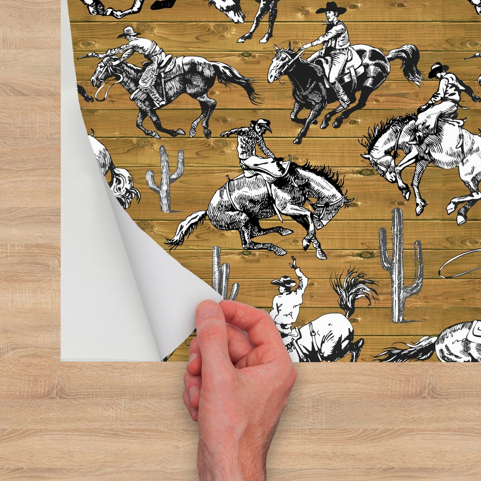 Cowboy Wallpaper, Southwestern Decor, Western Wallpaper Peel Stick ...
