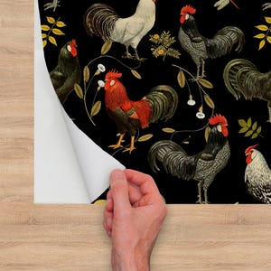 Rooster Wallpaper, Chicken Wallpaper Peel and Stick, Farm Animal Wall ...