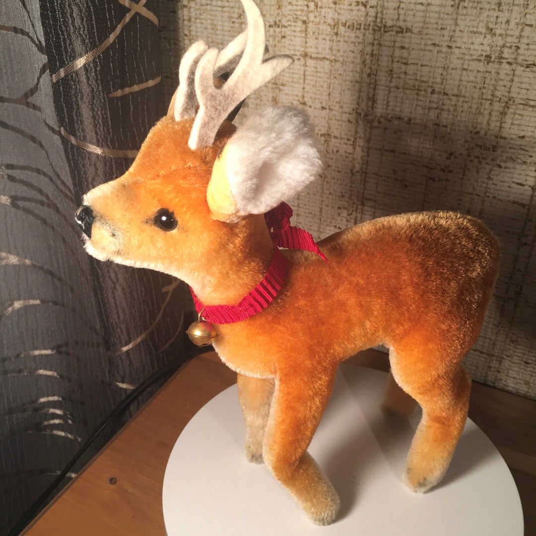 Steiff Christmas Reindeer 21 Cm, Vintage Christmas Decor, Steiff Deer ...