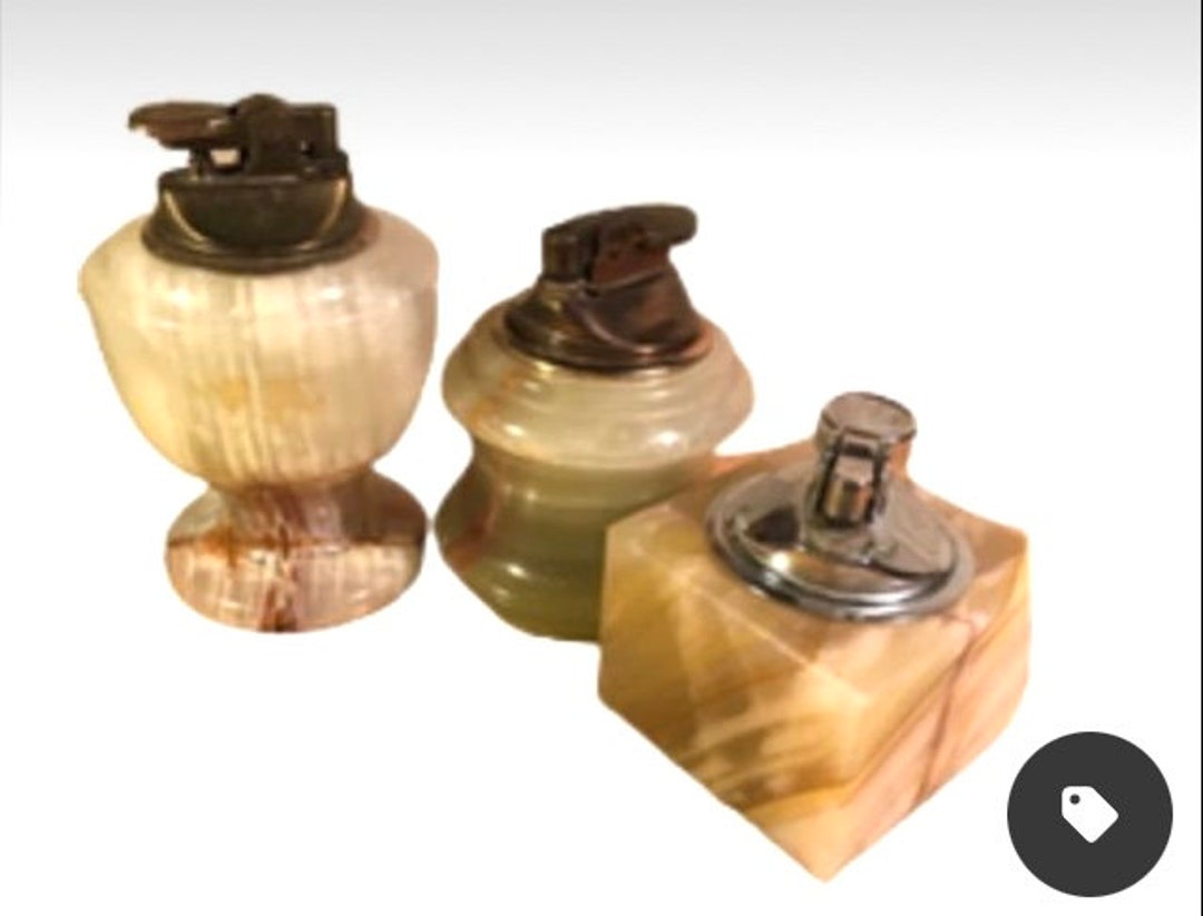 Retro Onyx Lighters, 3 Vintage French Table Cigarette Lighters 1950s - Etsy