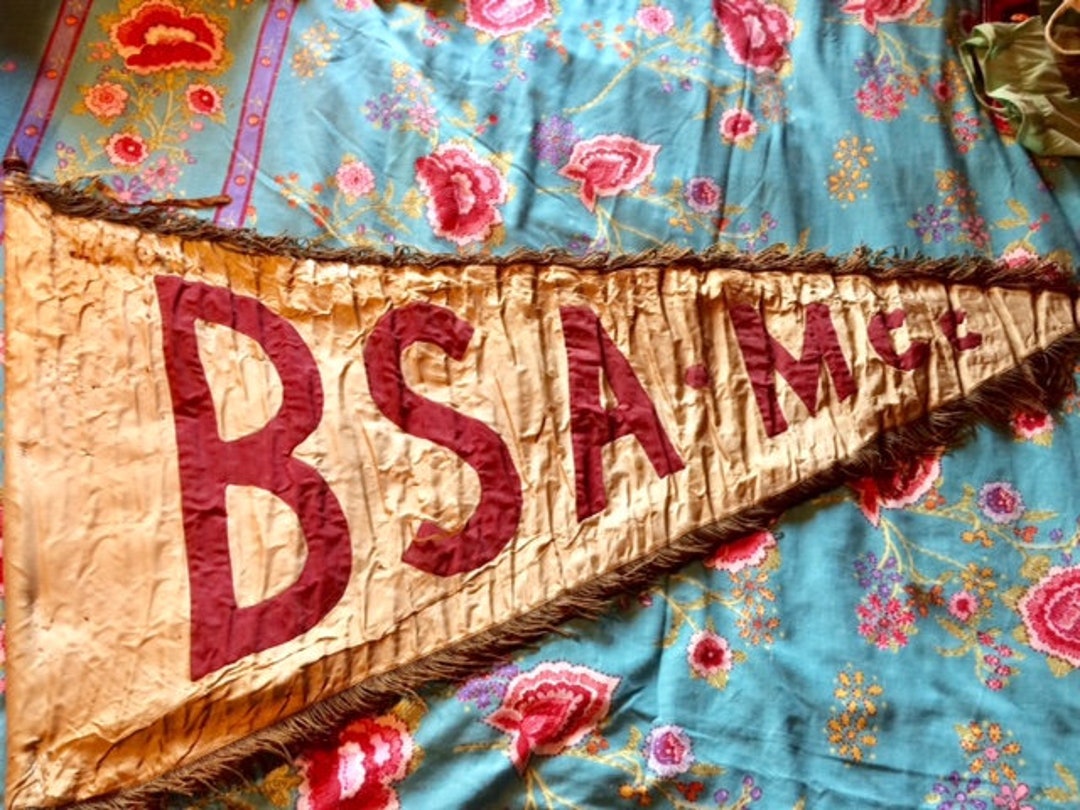 BSA Flag 1910s Motorbike Banner, Original BIRMINGHAM Antique ...