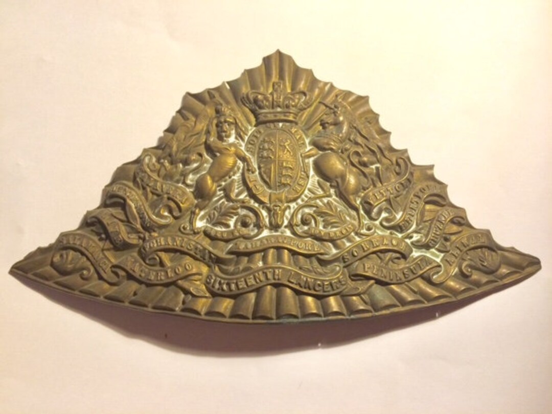 English Badge, RARE Badge From the 16 Lancers Officer Hat Brass Badge ...