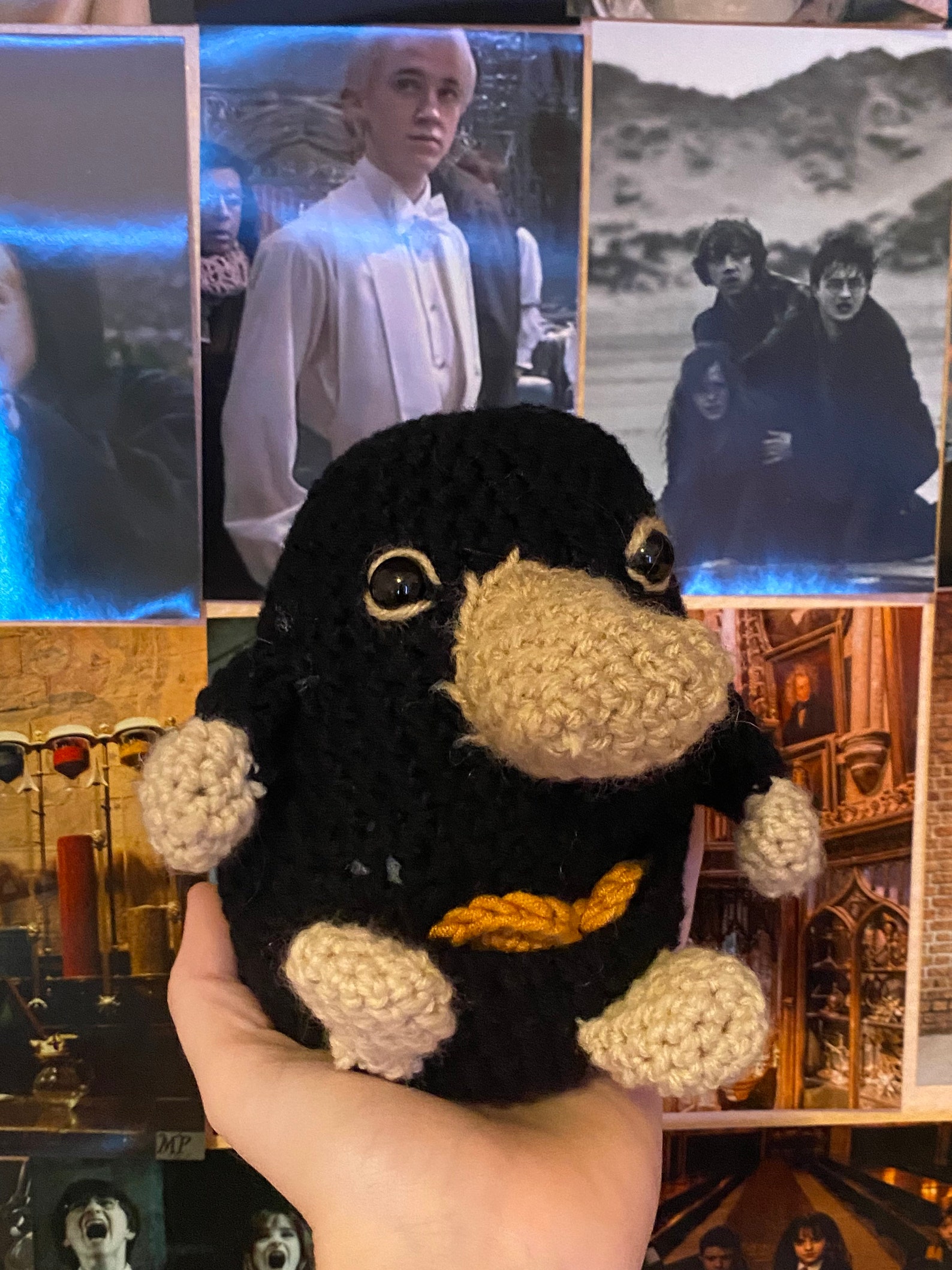 Crochet niffler with pocket and coins plushie | Etsy