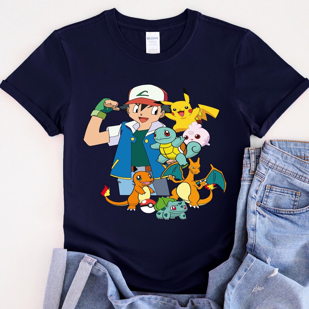 Pokemon Shirt, Ash Ketchum Shirt, Pikachu Shirt, Charmander, Squirtle ...