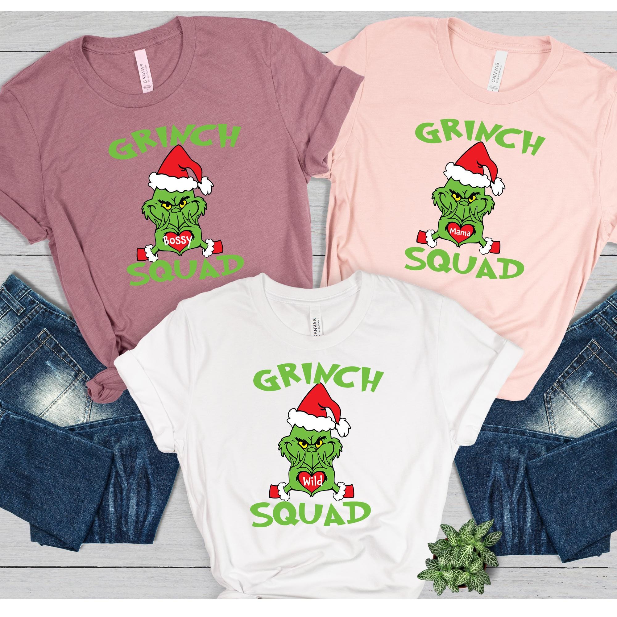 Custom Grinch Family Matching Tshirt, Grinch Family Shirt ...