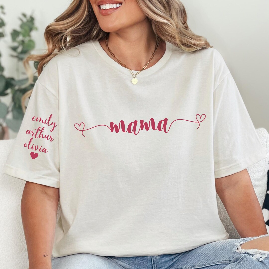 Custom Mama Shirt, Custom Mom of Girls Sweatshirt, New Mama Gift, Baby ...