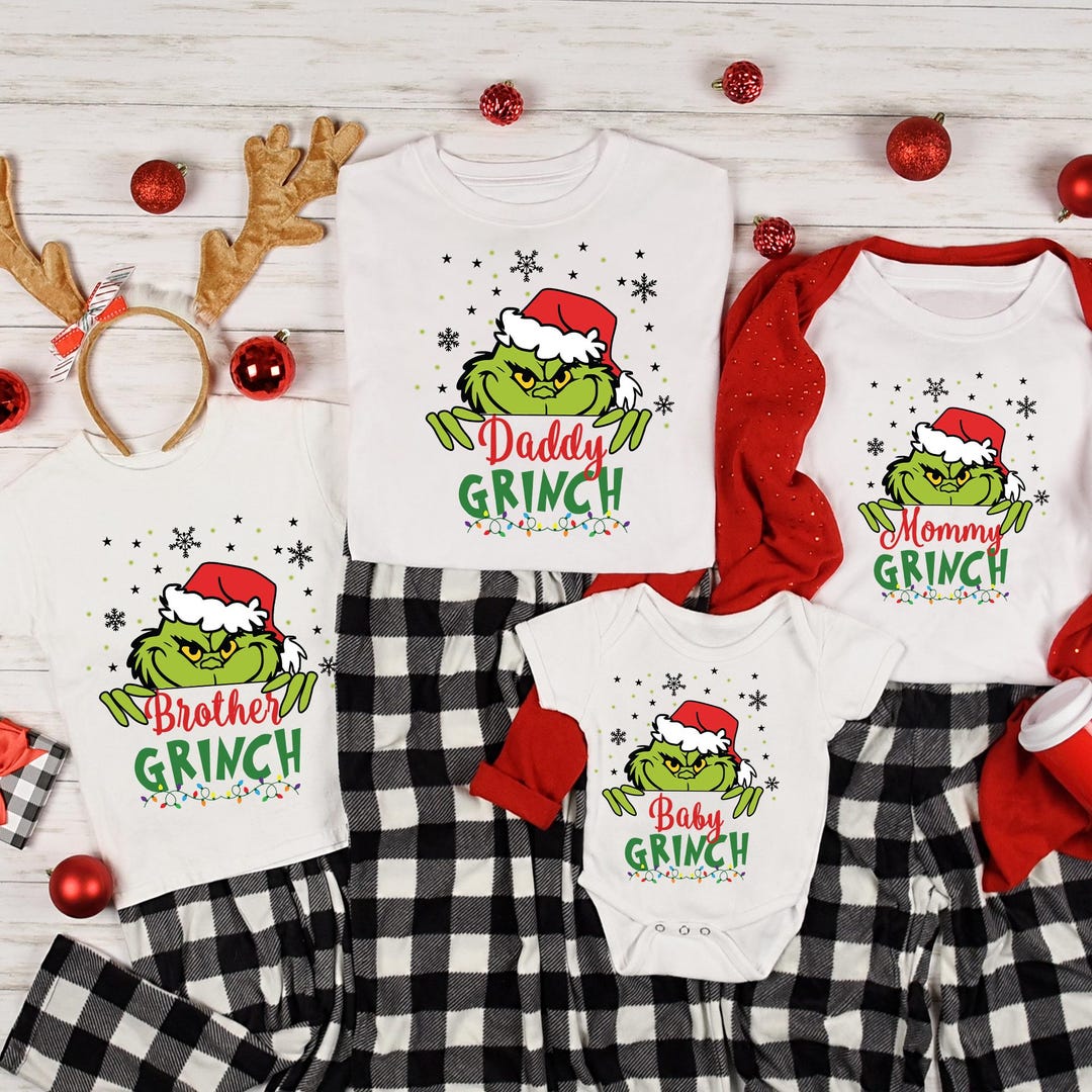 Custom Grinch Family Christmas Matching Shirts, Personalized Grinch ...