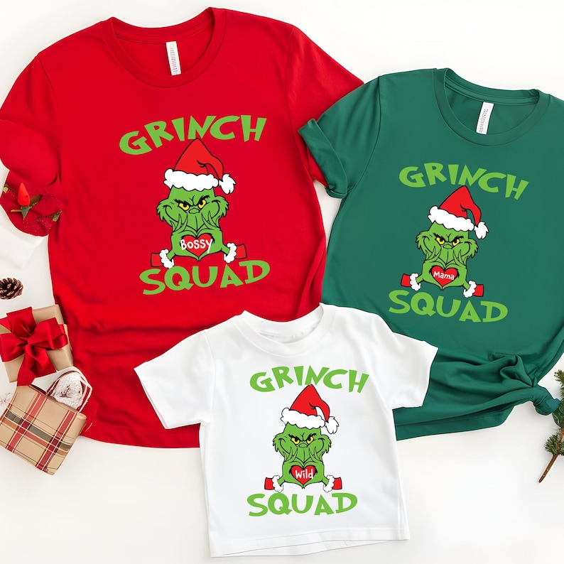 Custom Grinch Family Matching Tshirt, Grinch Family Shirt ...