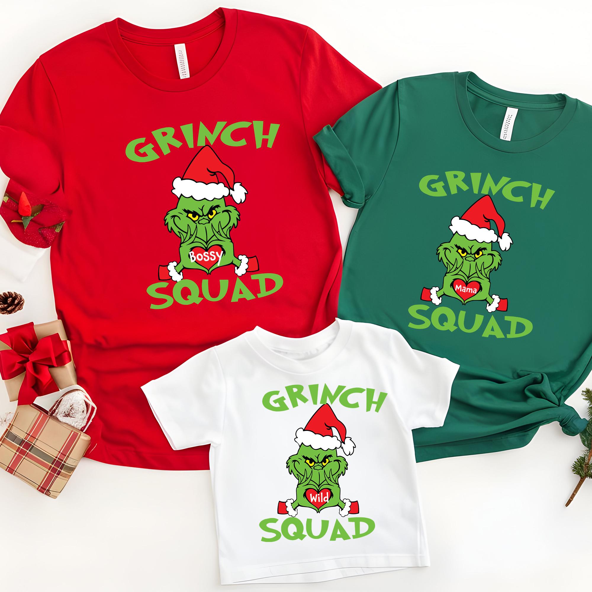 Custom Grinch Family Matching Tshirt, Grinch Family Shirt ...