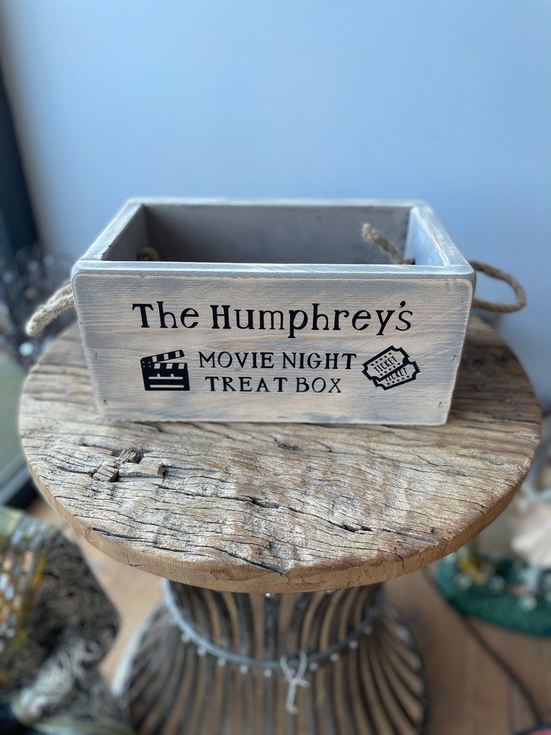 Personalised Movie Night Wood Treat Box Custom Film Night - Etsy UK