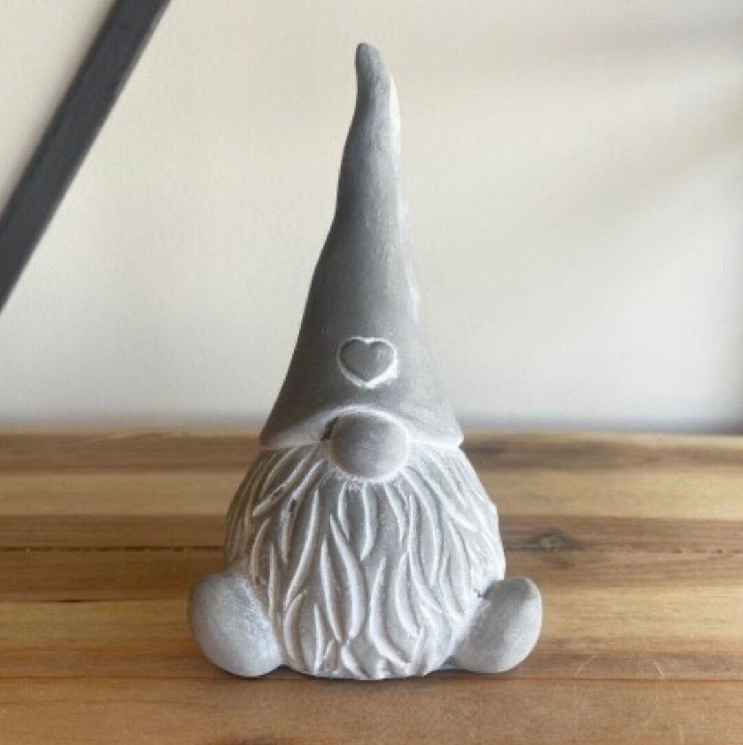 Gonk With Heart, Cement Gonk, Plant Pot Accessories, Gift for Friend ...