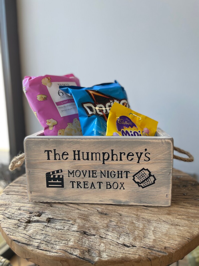 Personalised Movie Night Wood Treat Box Custom Film Night - Etsy UK