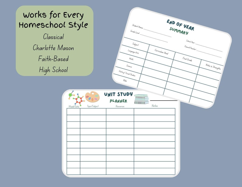Homeschool Planner and Organizer | Curriculum Tracker, Lesson Plans ...