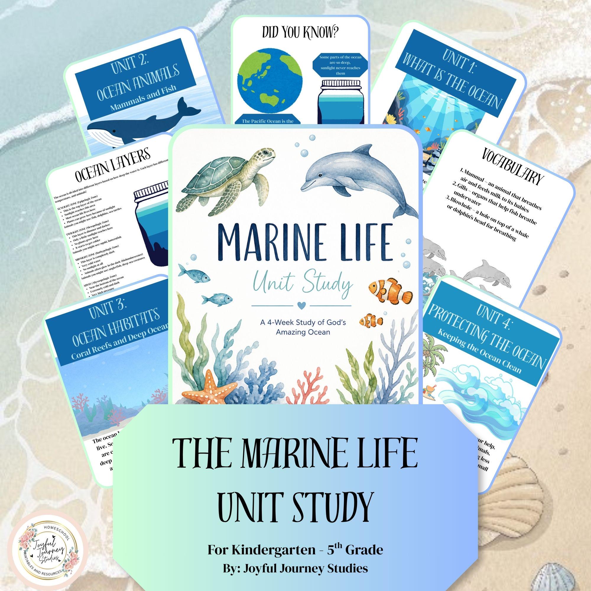 Ocean and Marine Life Unit Study Bundle | Homeschool K-5 Curriculum ...