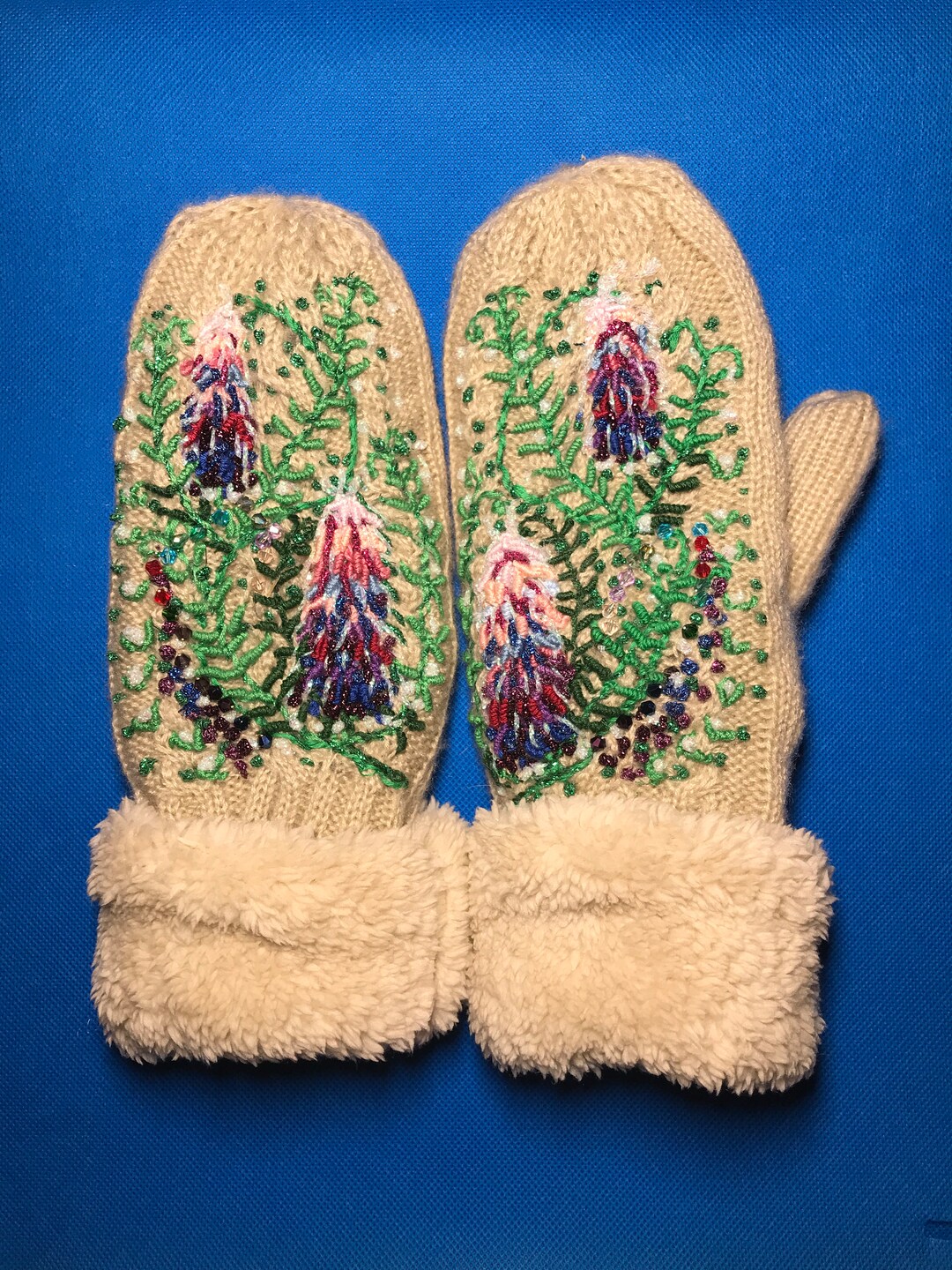 Winter Wool and Cashmere Mittens Two Layers for Extra Warmth With ...