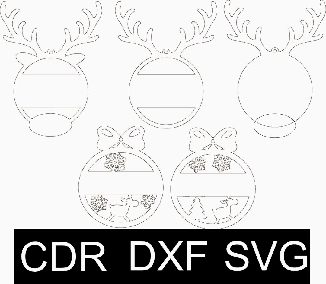 Reindeer Christmas Ornament SVG,DXF,CDR - Etsy