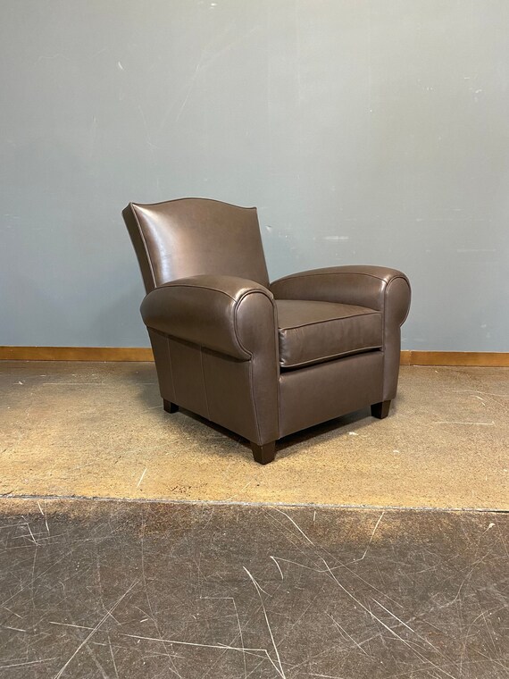 1920's Inspired Camel Back Club Chair in Aniline Leather | Etsy