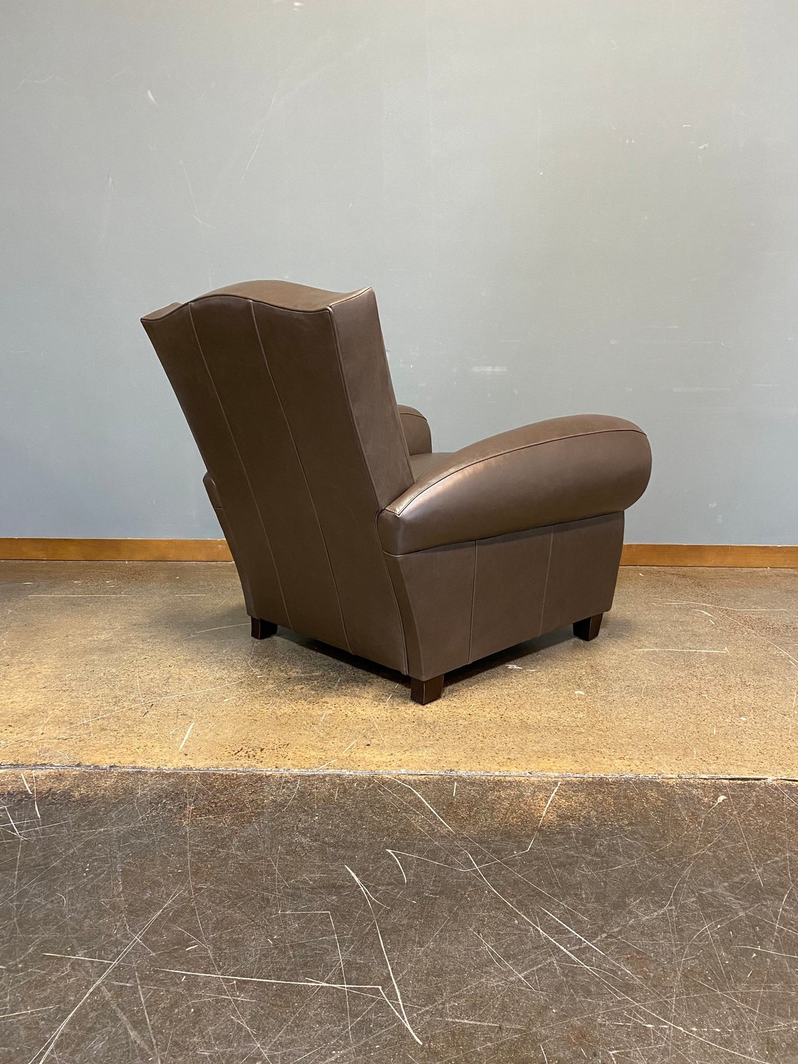 1920's Inspired Camel Back Club Chair in Aniline Leather | Etsy