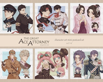 The Great Ace Attorney Vinyl Stickers. Kazuma Asogi, Naruhodo Ryunosuke, Susako Mikotoba, Iris ...