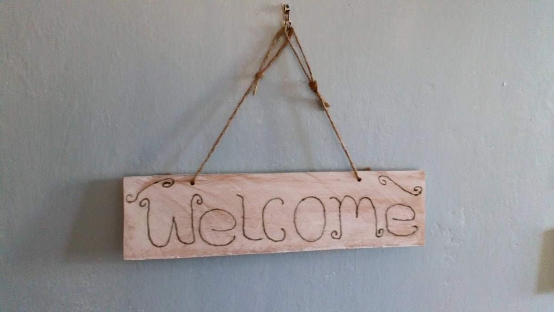 Rustic Wooden Welcome Sign | Etsy