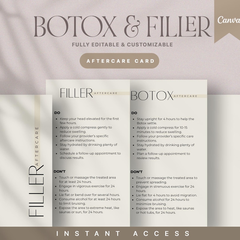Botox Aftercare Cards - Etsy