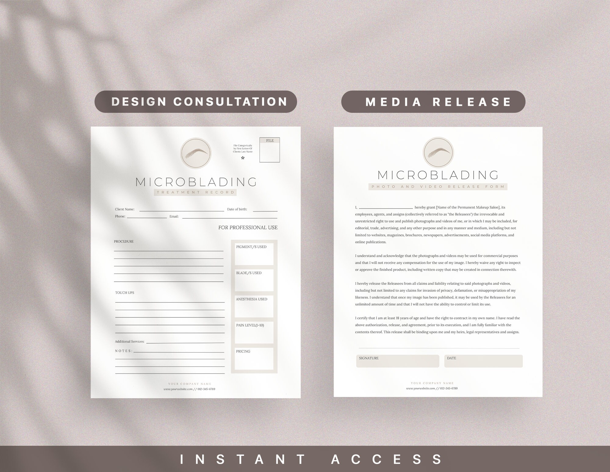 PMU Forms, Canva Microblading Forms, Editable Esthetician Templates ...