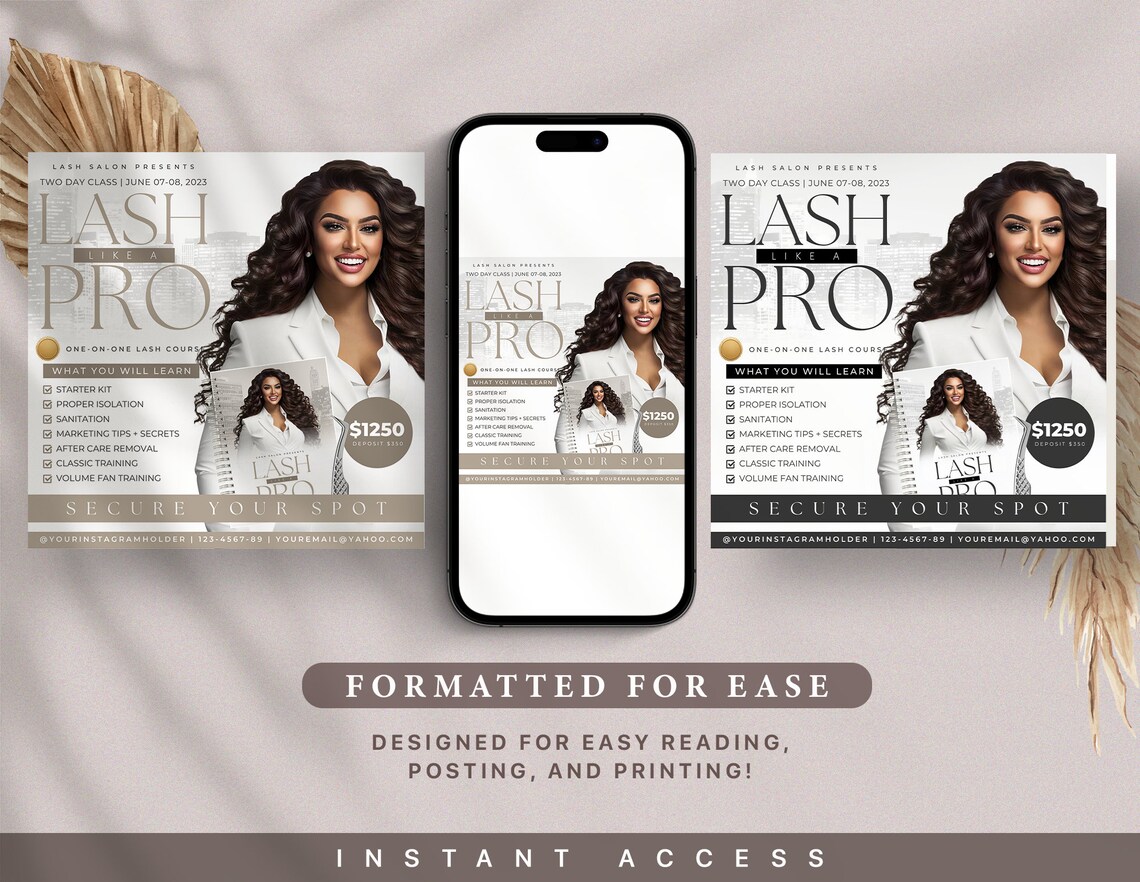 Lash Class Flyer and Manual Cover Course Flyer Lash - Etsy