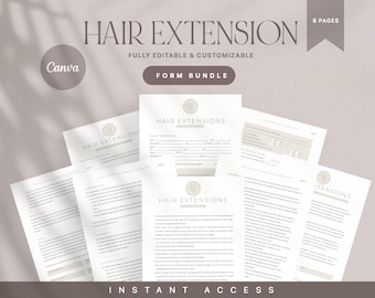 Hair Extension Forms, Editable Hair Consent Templates, Hair Extensions ...