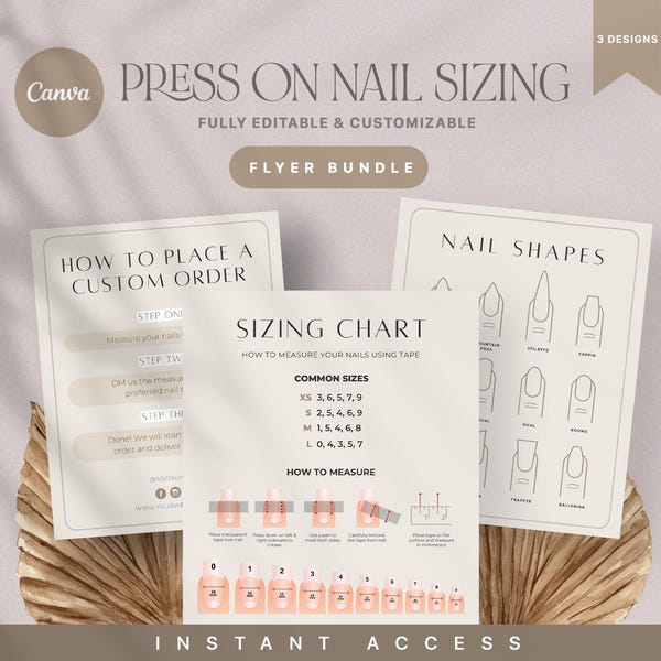 Nail Size Template - Etsy
