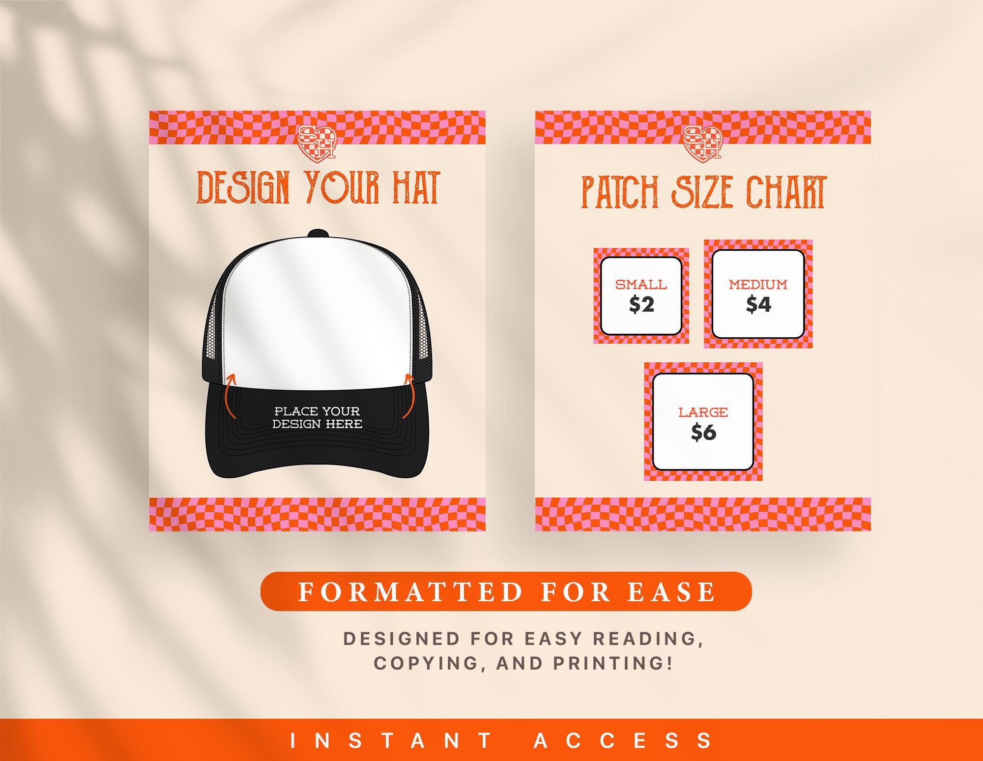 Trucker Hat Bar Signage Canva Template, Editable Hat Instruction ...