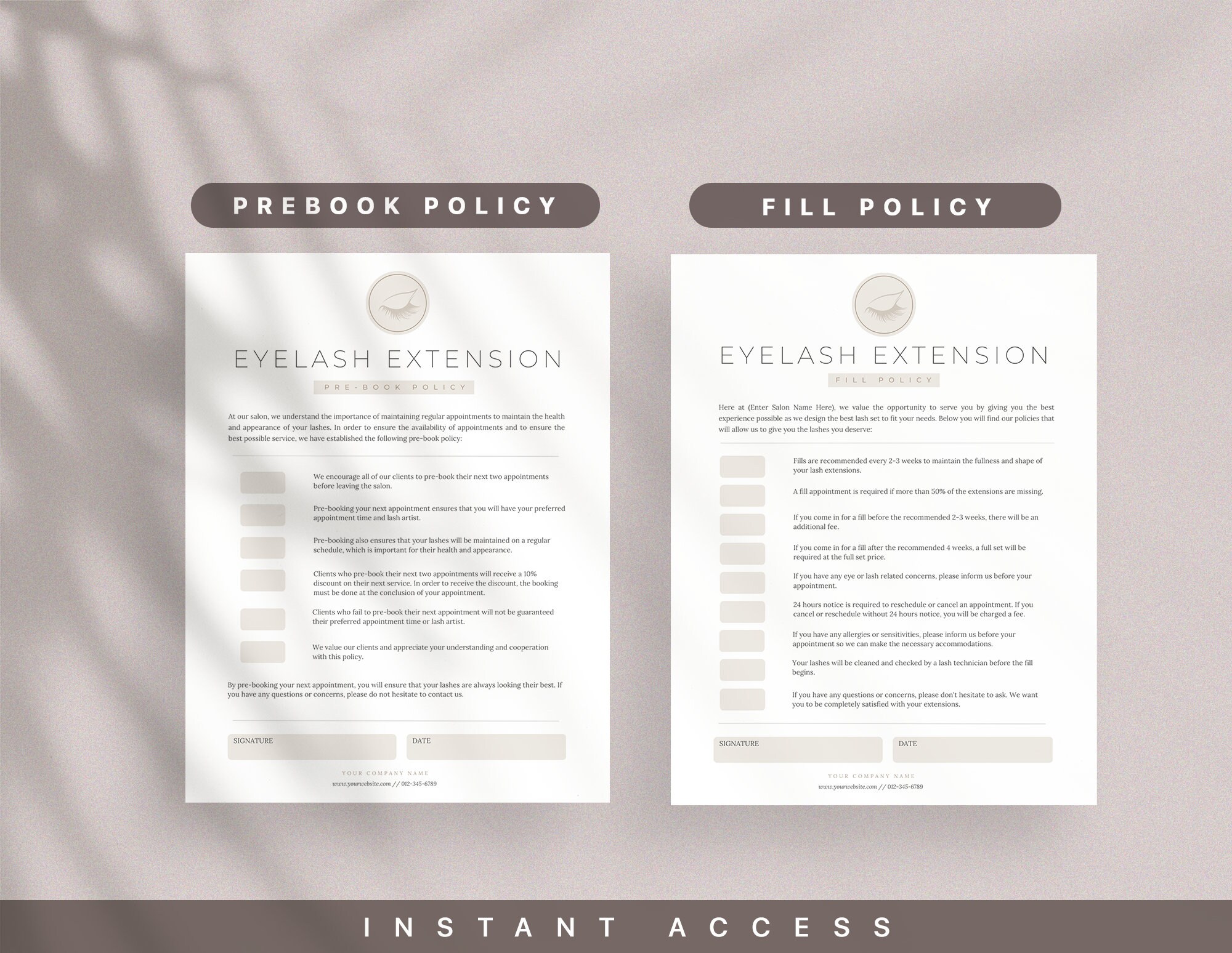 Eyelash Extension Forms, Editable Lash Consent Templates, Lash Tech ...