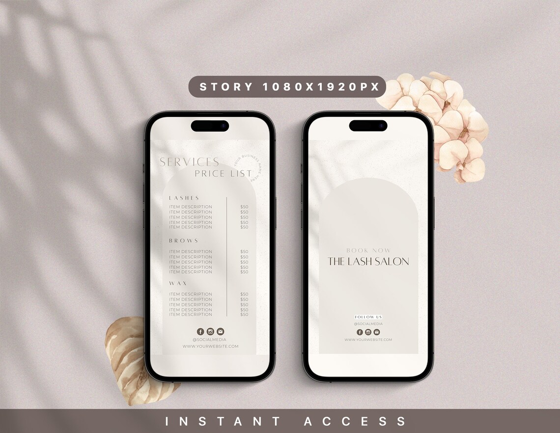 Canva Neutral Lash Price List Design Templates, Pre Made Lash Price ...