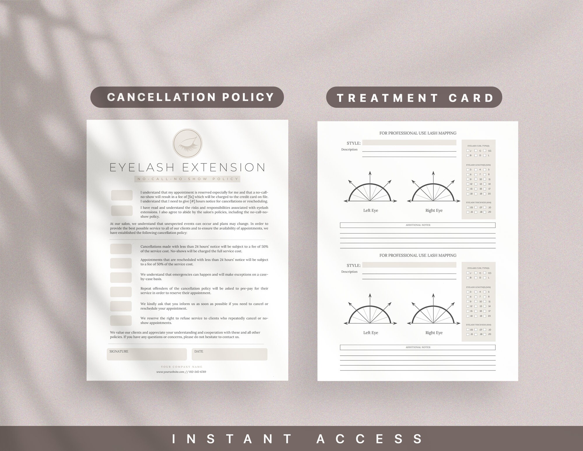 Eyelash Extension Forms, Editable Lash Consent Templates, Lash Tech ...