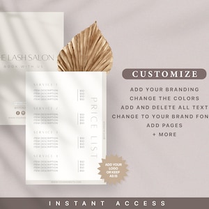 Canva Neutral Lash Price List Design Templates, Pre Made Lash Price ...
