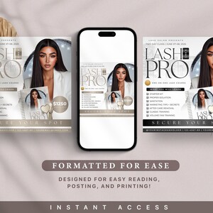 Lash Class Flyer & Ebook Cover: Canva Template for Beauty Educators ...