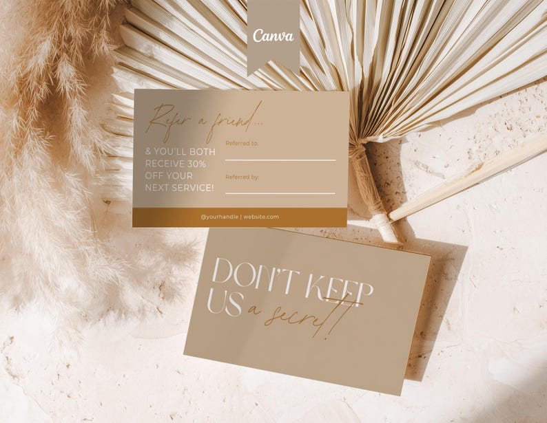 Salon Referral Card Template: Hair, Nail, Lash Tech (canva Editable ...