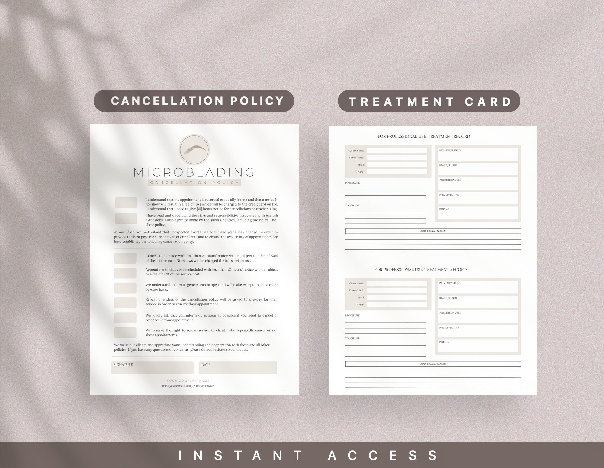 PMU Forms, Canva Microblading Forms, Editable Esthetician Templates ...