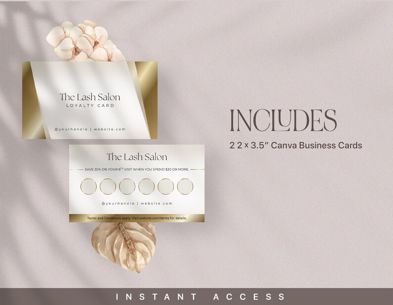 Editable Beauty Loyalty Card Template: Lash Tech, Hair Stylist (canva ...