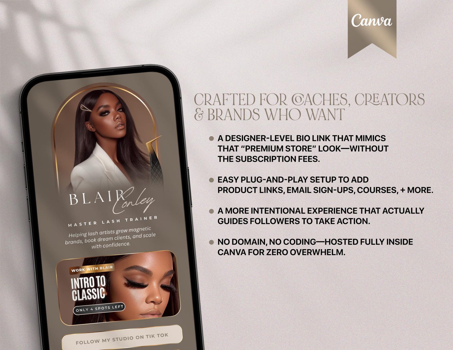 Canva Link in Bio Template: Luxe Instagram Landing Page - Etsy