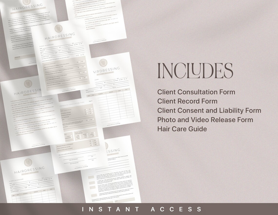 Hair Stylist Forms, Editable Hair Consent Templates, Hair Stylist ...