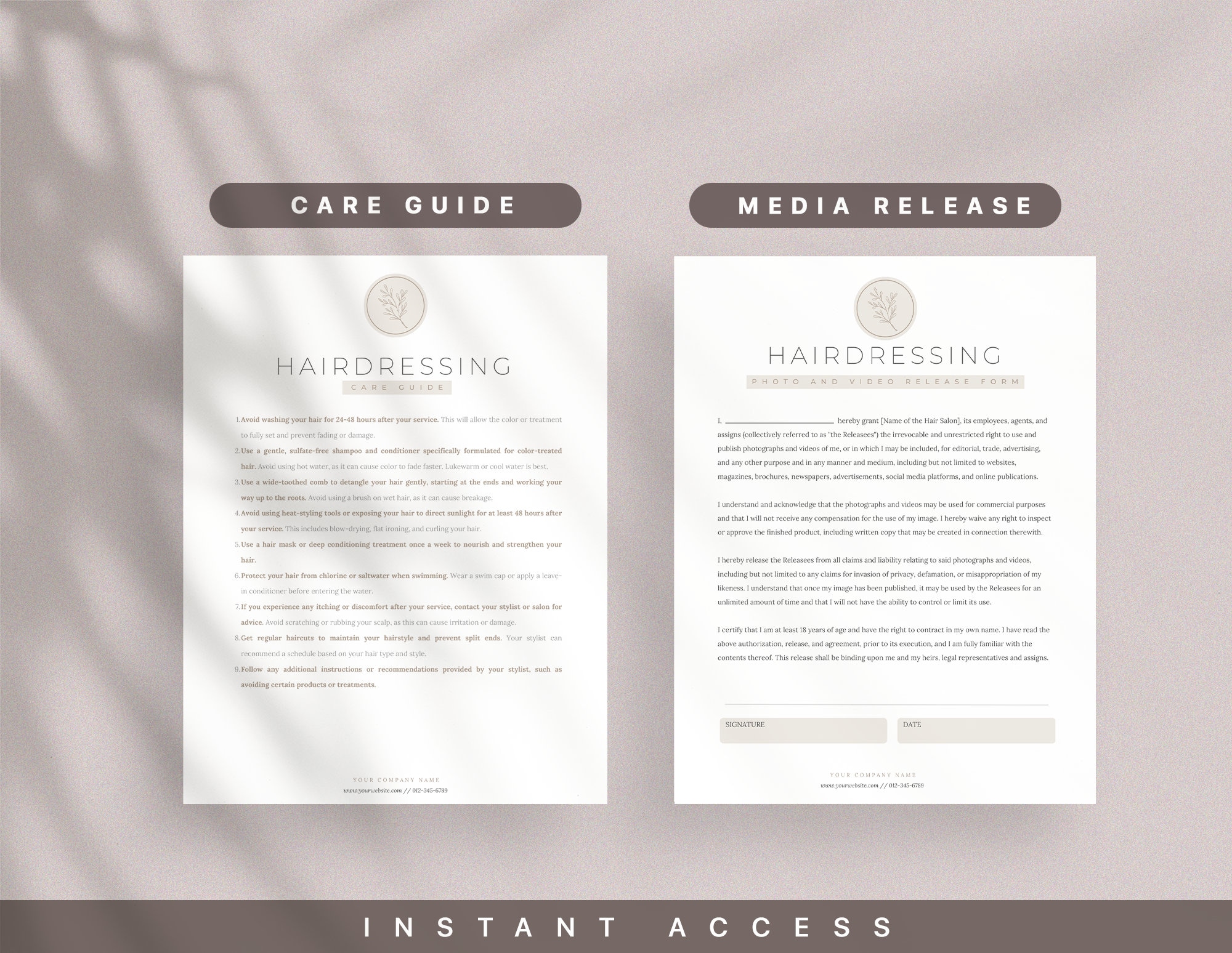 Hair Stylist Forms, Editable Hair Consent Templates, Hair Stylist ...