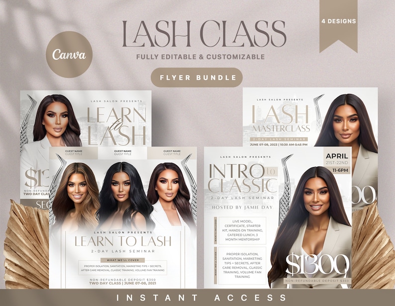 Lash Class Flyer Set, Course Flyer, Lash Training Course, Book Now ...
