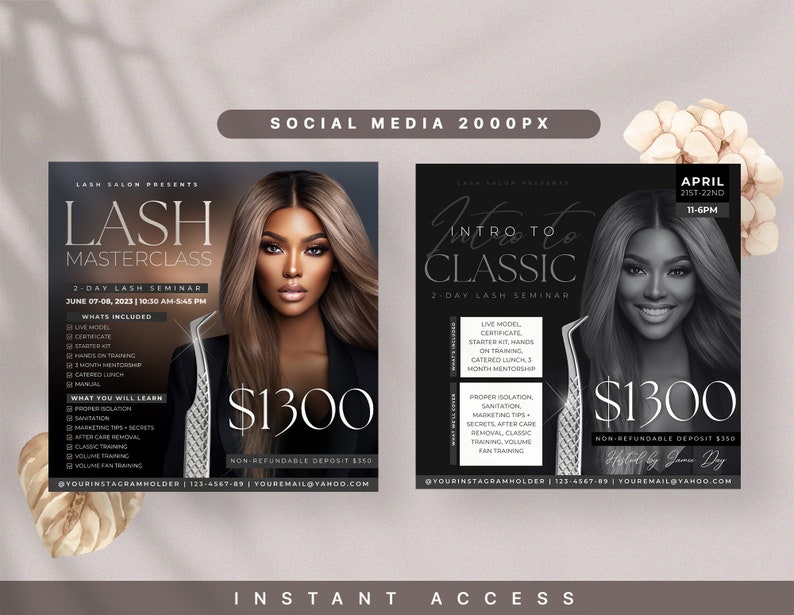 Lash Class Flyer Set Course Flyer Lash Training Course - Etsy