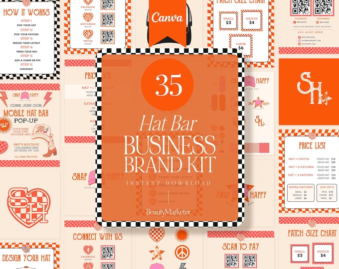 Trucker Hat Bar Start up Kit, Hat Patches, Pins, Chains, Patch Bar ...