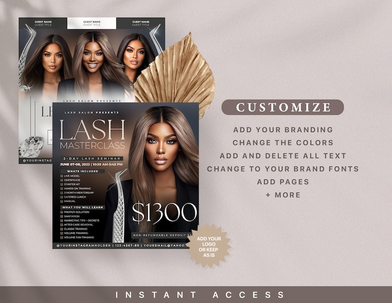 Lash Class Flyer Set Course Flyer Lash Training Course - Etsy