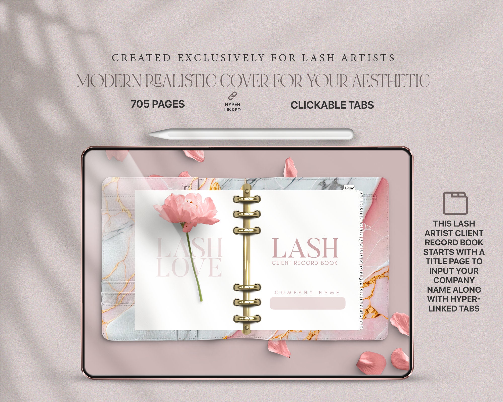 Easy Client Records Book Appointment Planner Lash Tech Planner Editable ...