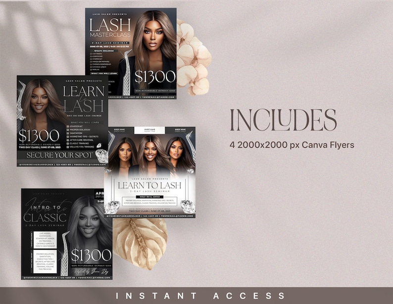 Lash Class Flyer Set Course Flyer Lash Training Course - Etsy