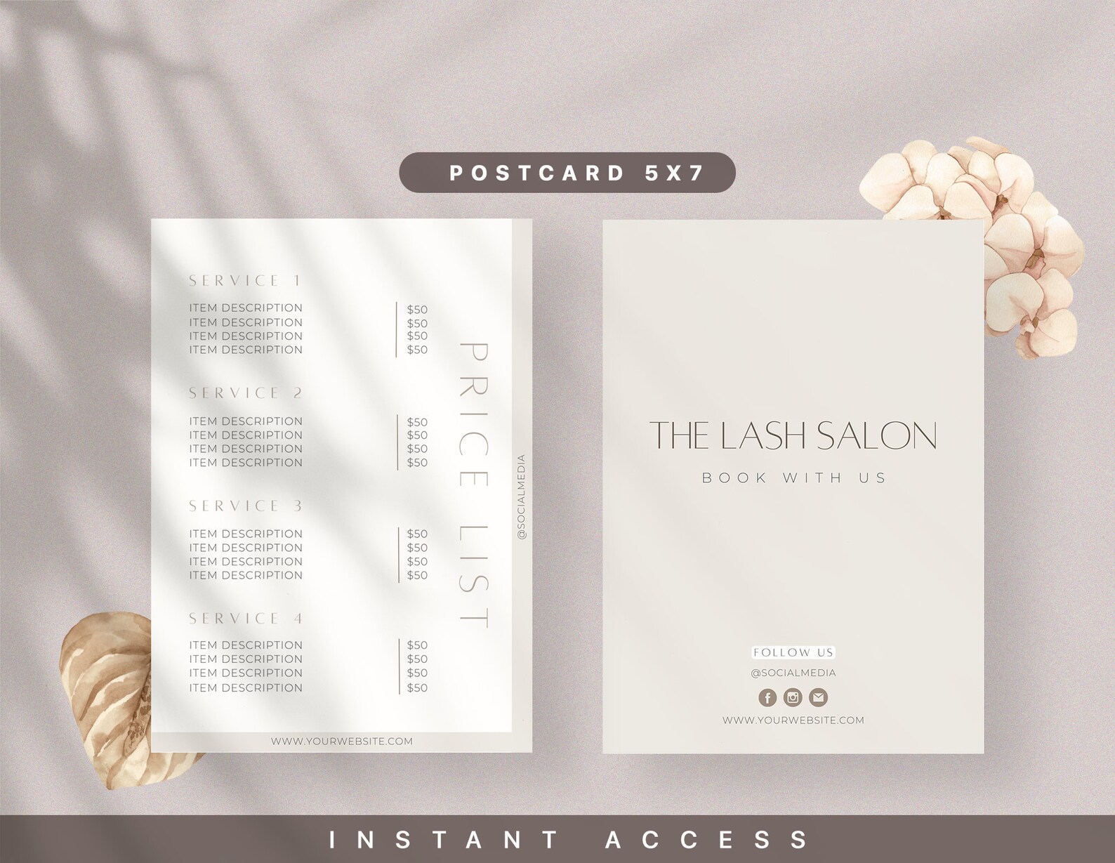 Canva Neutral Lash Price List Design Templates, Pre Made Lash Price ...