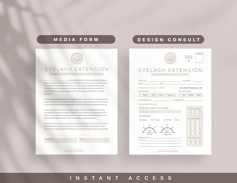 Eyelash Extension Forms, Editable Lash Consent Templates, Lash Tech ...